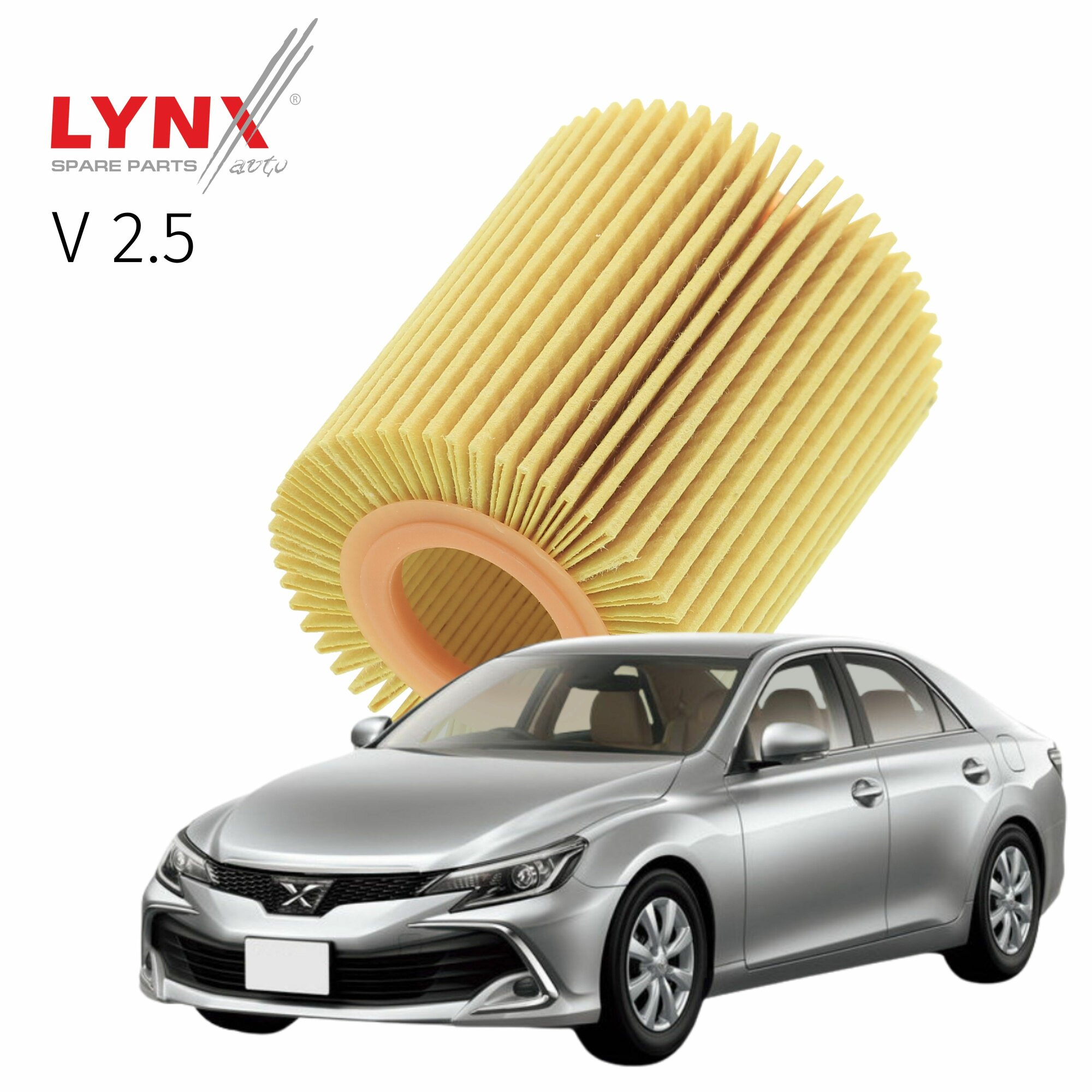 Фильтр масляный Toyota Mark X (2) / Тойота Марк Х 2009 2010 2011 2012 2013 2014 2015 2016 2017 2018 2019 V2.5 4GR-FSE / 1шт LYNXauto