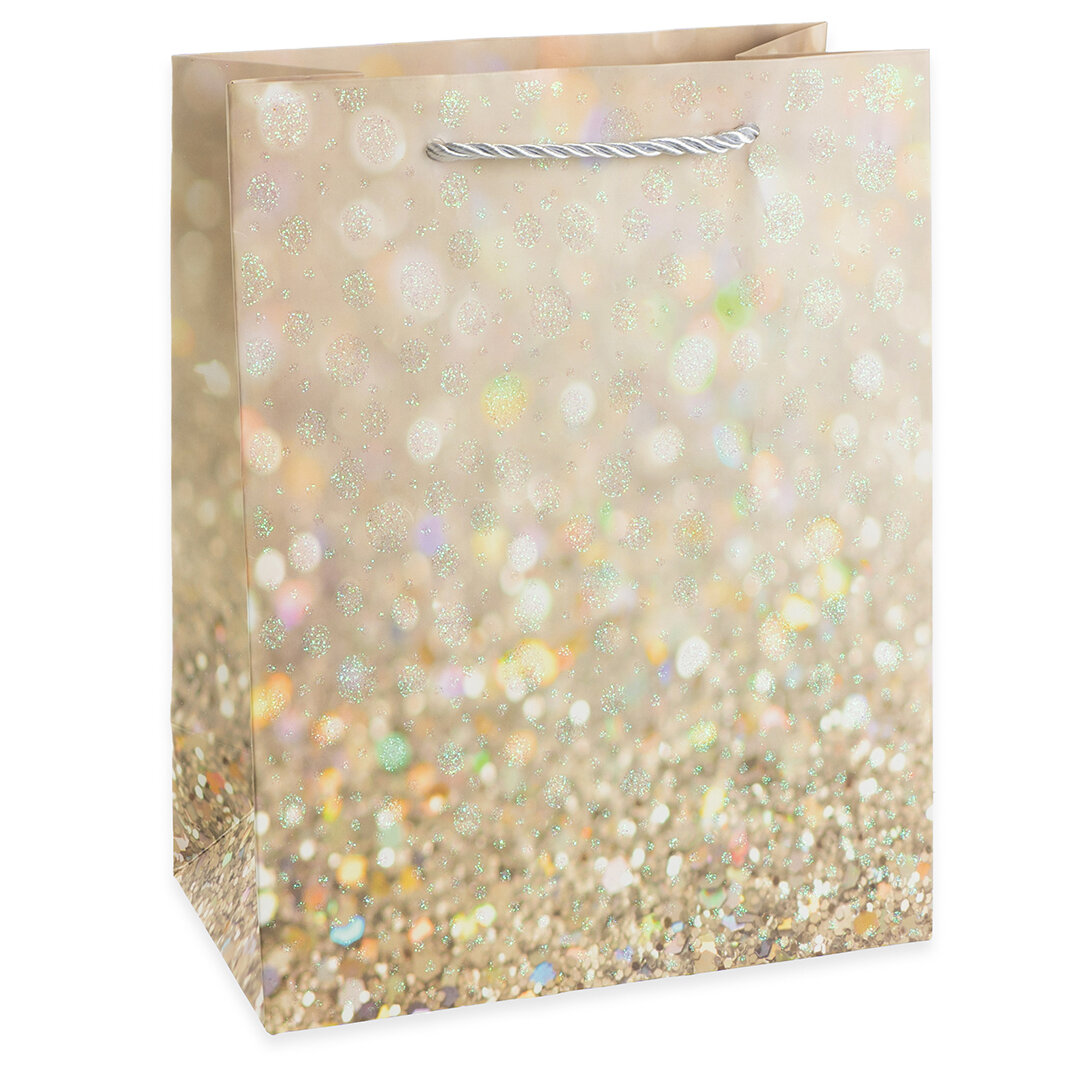 Пакет подарочный, Гламур, Дизайн №2, Серебро, с блестками, 4