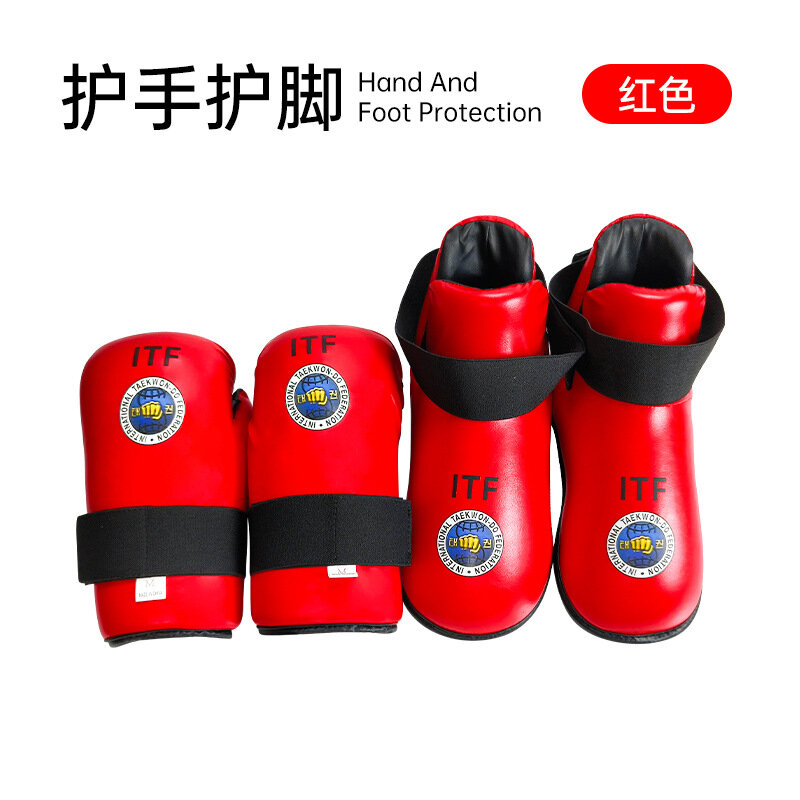 Костюм для тхэквондо ITF Other, губка, дышащий, S, красный/синий