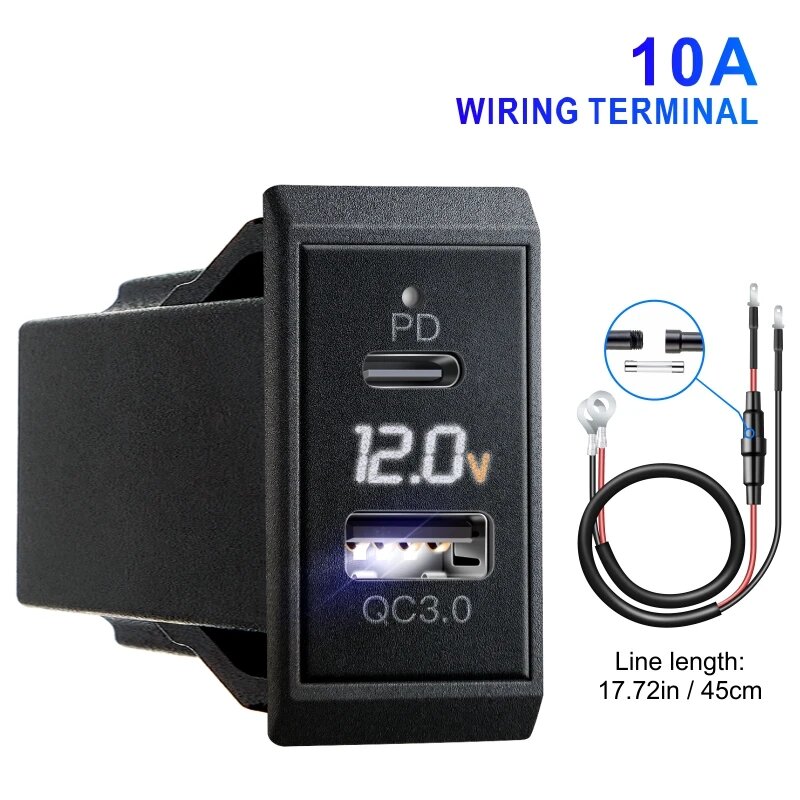 Адаптер для быстрой быстрой зарядки, 3-портовое USB-зарядное устройство для телефона на автомобильном зарядном устройстве для 12 В/24 В, грузовика, мотоцикла, автофургона, морской лодки APC