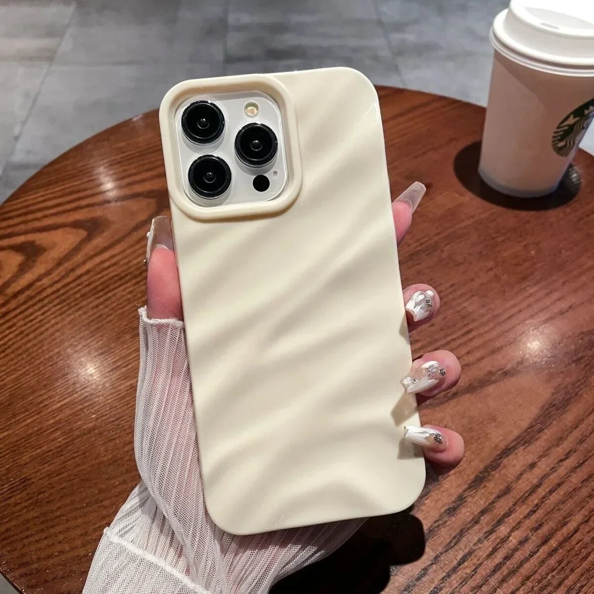 Белый чехол для iPhone XS Max, мягкий, волнистый