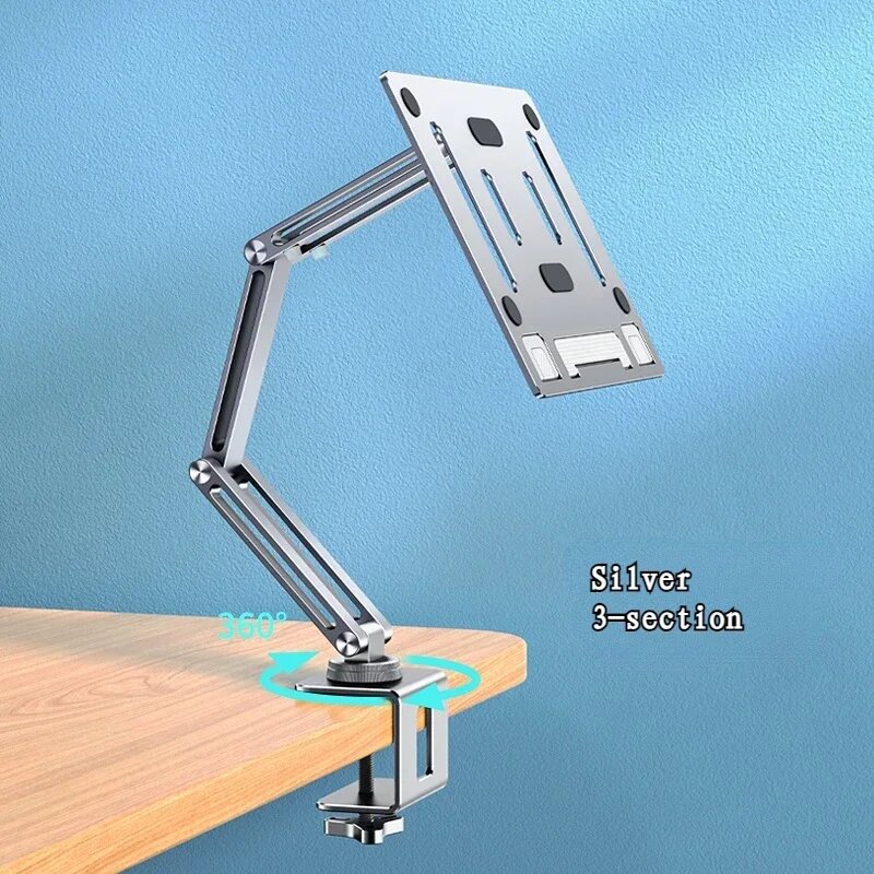 Вращающаяся подставка для ноутбука Oatsbasf на 360 °, 3-joint Silver