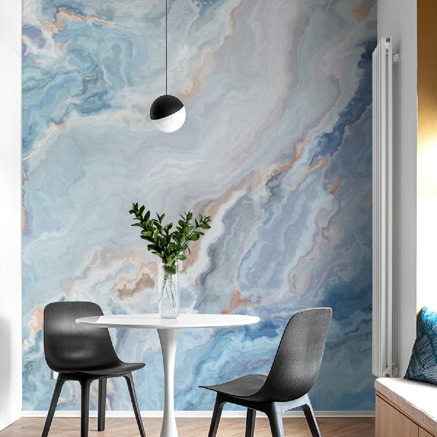 Фотообои Голубой оникс срез 9-1058-XL-Холст 270 x 500 см (ВхШ) Бесшовные, флизелиновые, влагостойкие обои MasterFresok