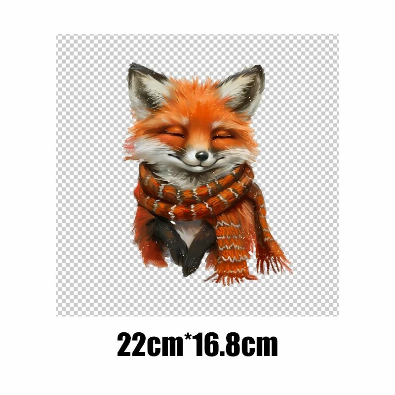 Детская DTF нашивка лиса с шарфом SXTH00480-2