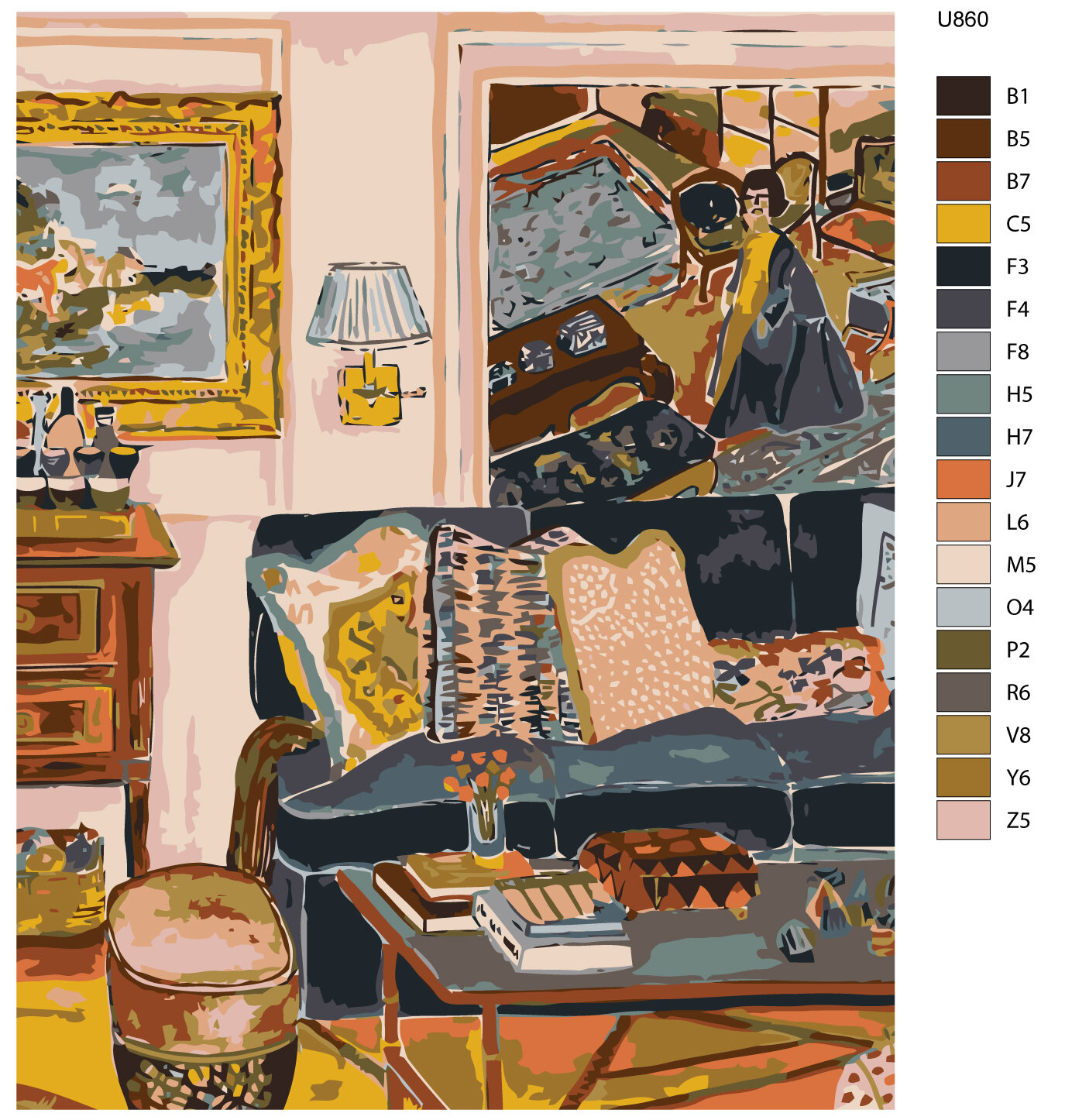 Картина по номерам U-860 "Франция. Интерьер" 40x50 см