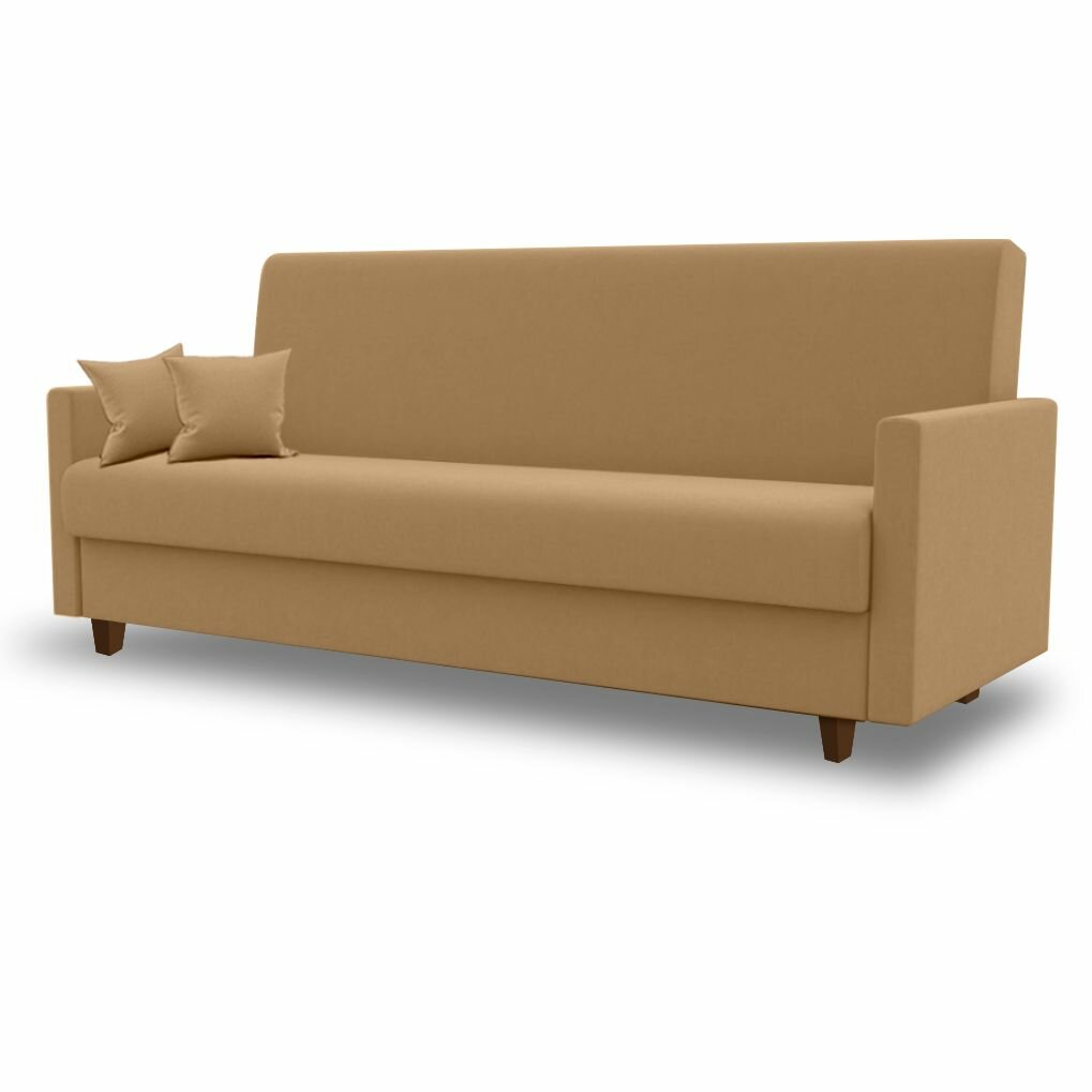 Прямой диван Книжка Сабина фокус- мебельная фабрика 209х81х94 см бежевый микровелюр