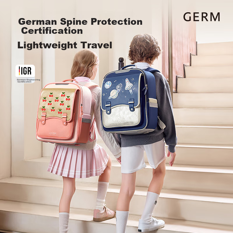 Ранец GERM Children's Backpack Primary School Students Spine Protection Lightweight Backpack for Grades 1-6 Boys and Girls Large Capacity Backpack Strawberry Party