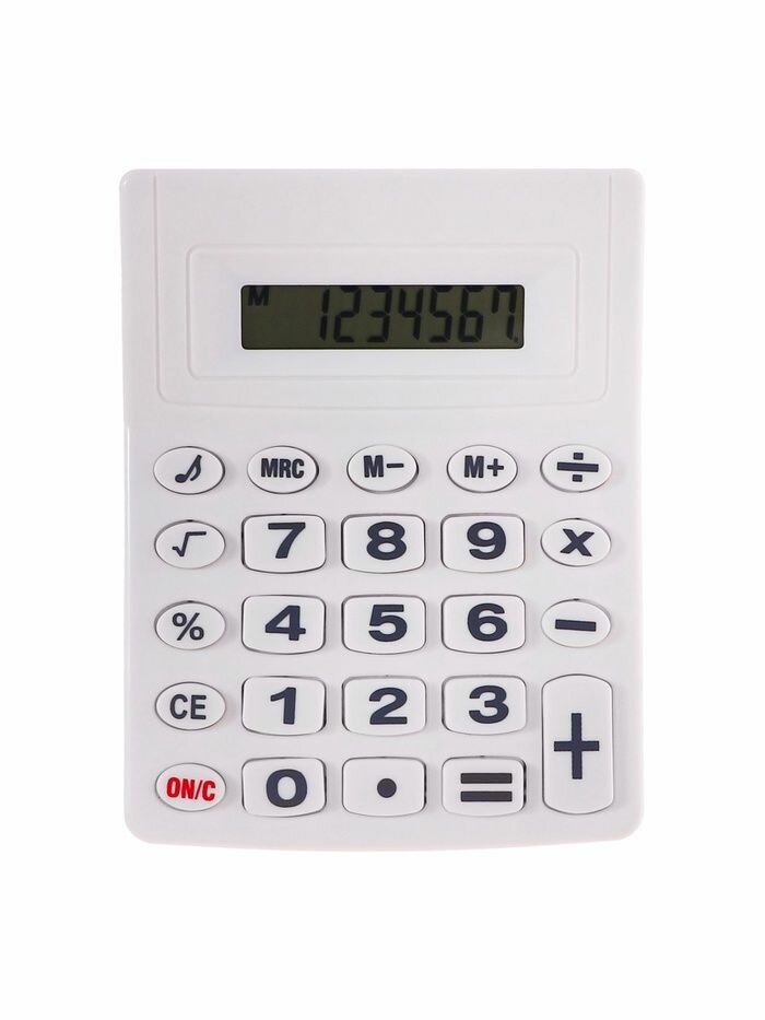 Калькулятор КНР настольный 8-разрядный, белый