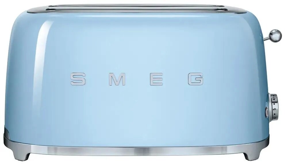 Тостер Smeg TSF02PBEU, 1500 Вт, голубо-пастельный, металл, 2 тоста, отсек для шнура