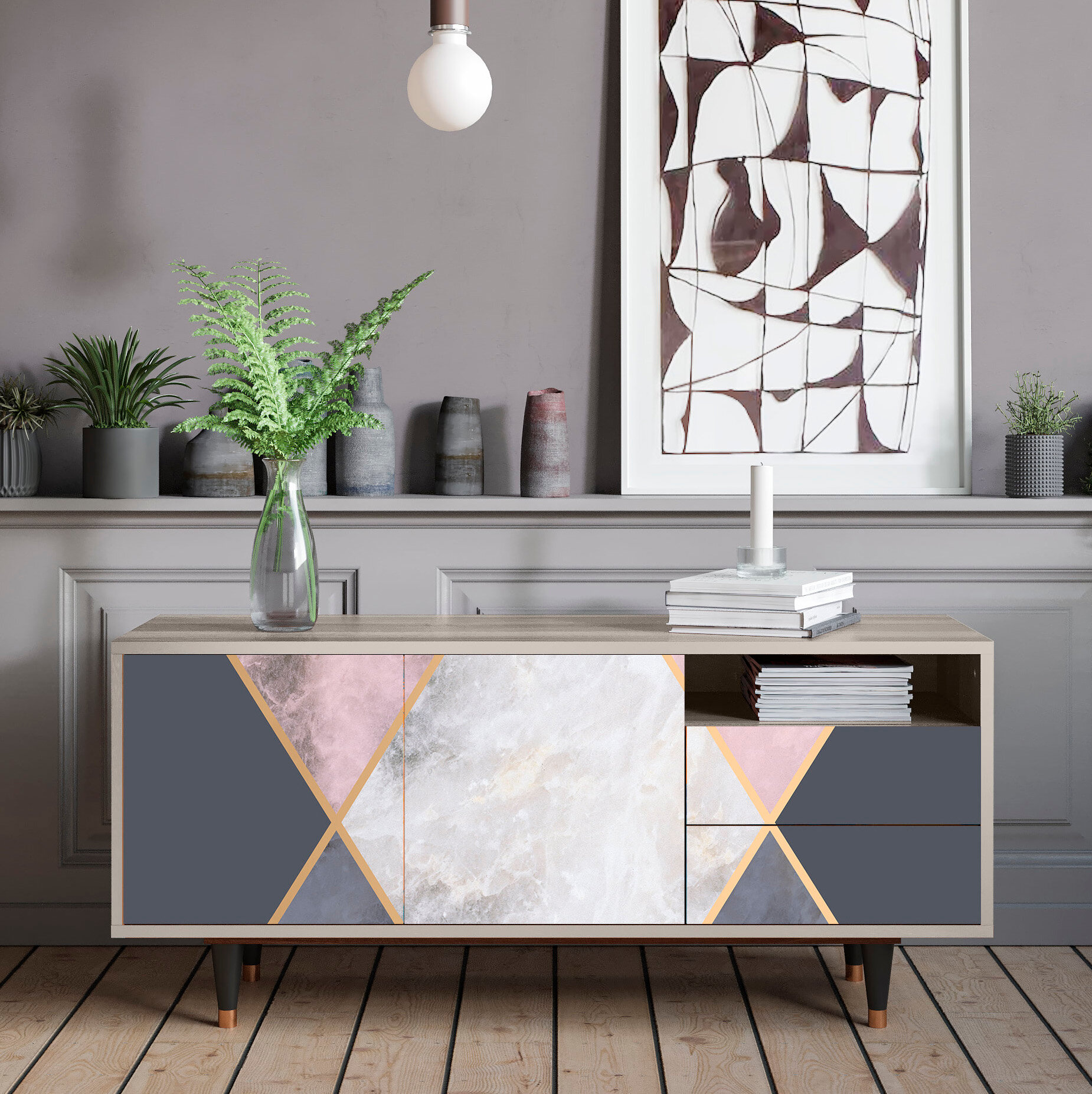 ТВ-Тумба - STORYZ - T7 Ideal Harmony, Размер - 125 x 56 x 41 см, Цвет корпуса - , Сатин