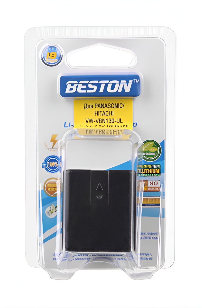 Аккумулятор для видеокамер BESTON Panasonic/HITACHI BST-VW-VBN130UL, 7.2 В, 1050 мАч