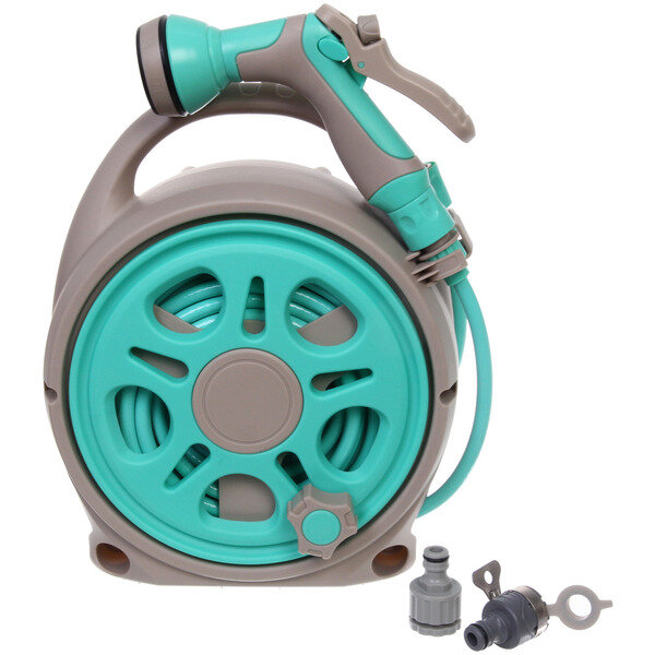 Катушка со шлангом КНР 20 м, мятная, с адаптерами из пластика и металла