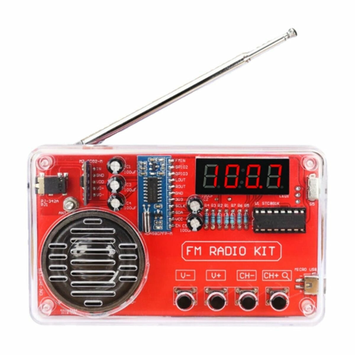 FM-радио DIY Kit Электронная сборка Практика пайки 50-108 МГц Приемник с ЖК-дисплеем