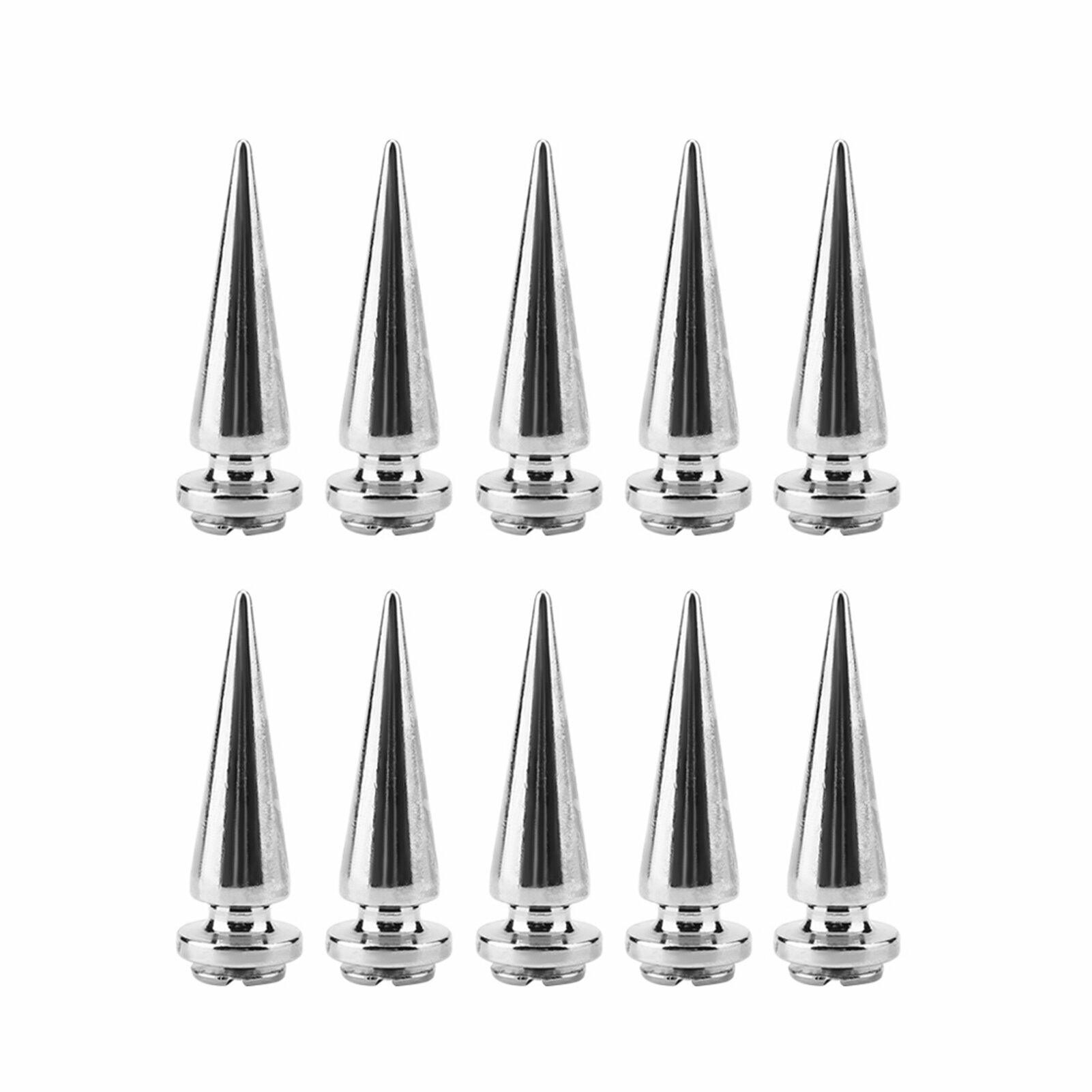 10 шт. металлических заклепок и шпилек с закручивающимися гвоздиками для самостоятельного изготовления изделий из кожи (серебристые)