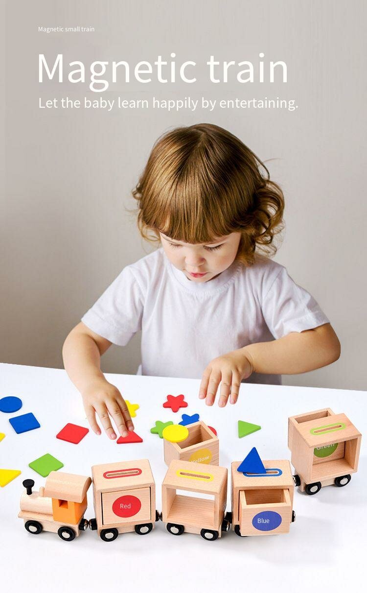 Магнитная игра "Маленькая поезд", дерево, для развития логики, 3-5 лет