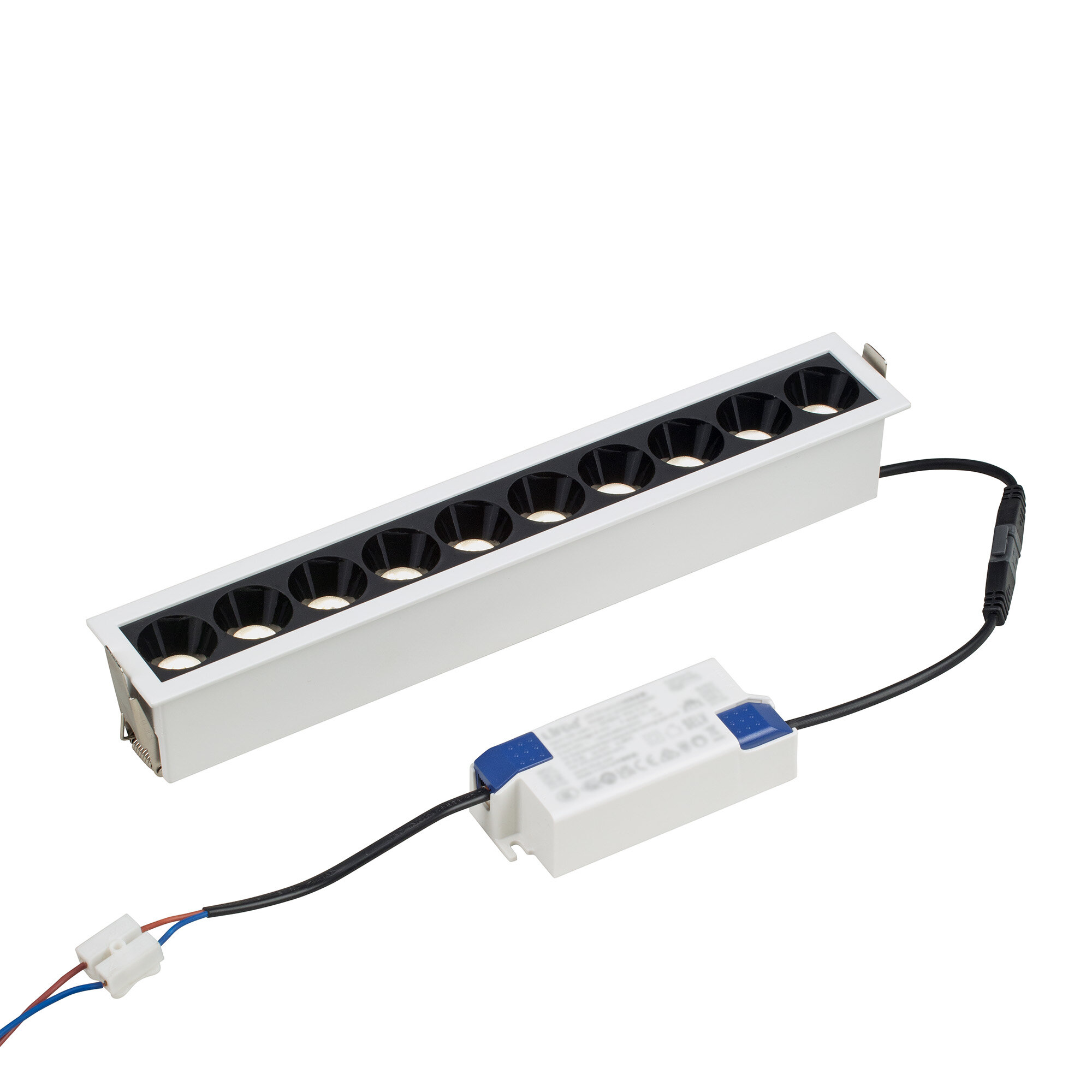 Встраиваемый белый LED светильник с драйвером, 20Вт, 4000К, 24 , 1680лм