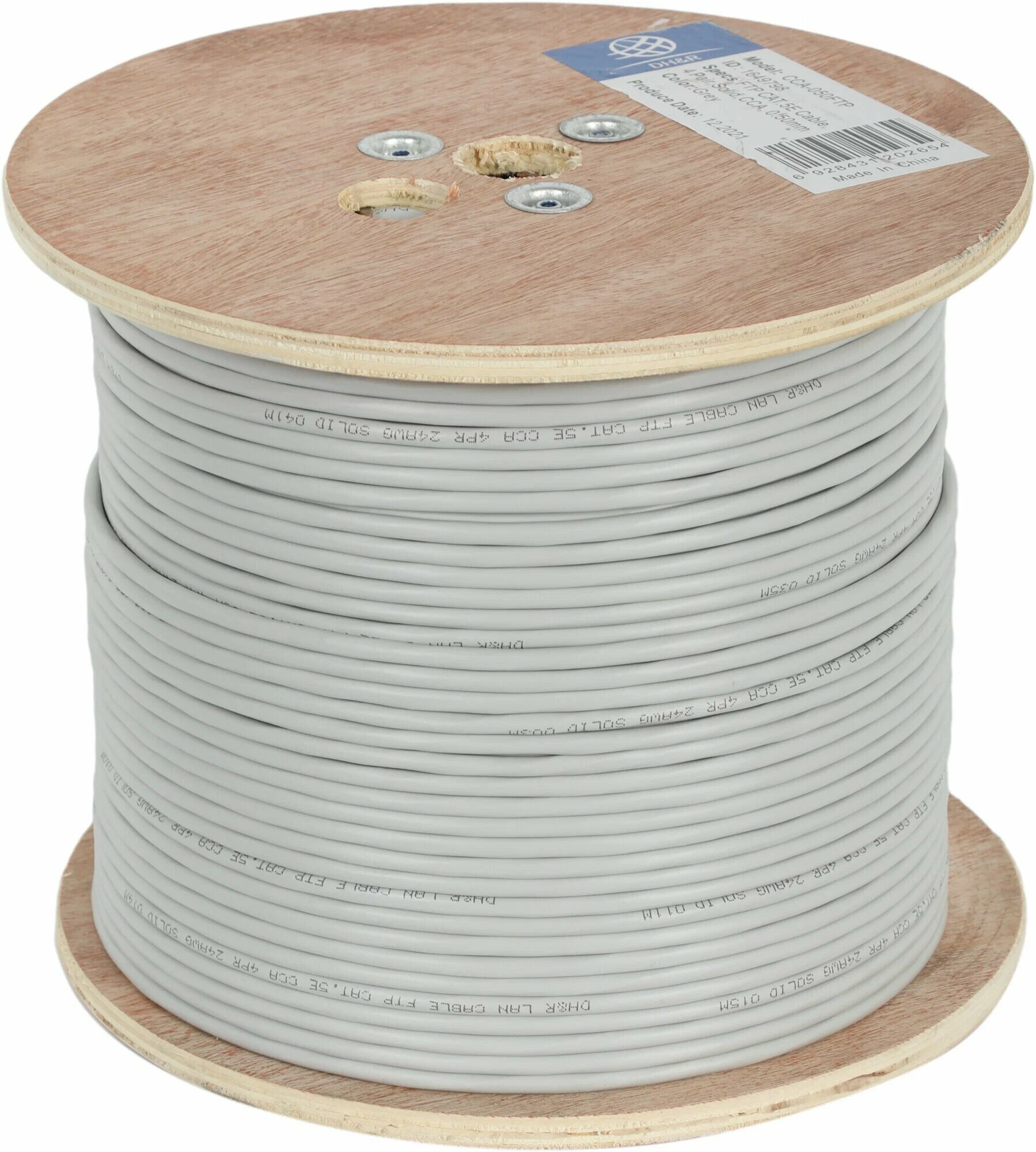 Кабель сетевой Ningbo FTP 4 пары cat5E solid 0.5мм CCA molded 305м серый стальной трос