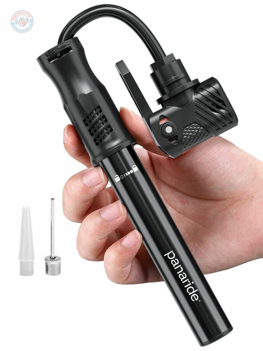 Ручной велосипедный насос P15 V для быстрой накачки шин с манометром, компактный и портативный