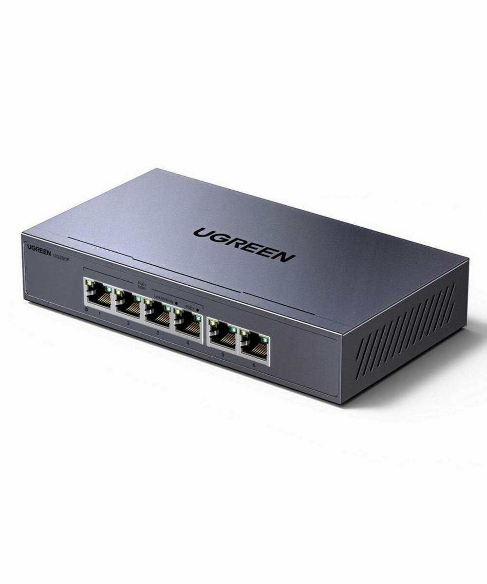 Коммутатор UGREEN CM741 (35371EU) 6-Port Серый космос 6xRJ-45 RU