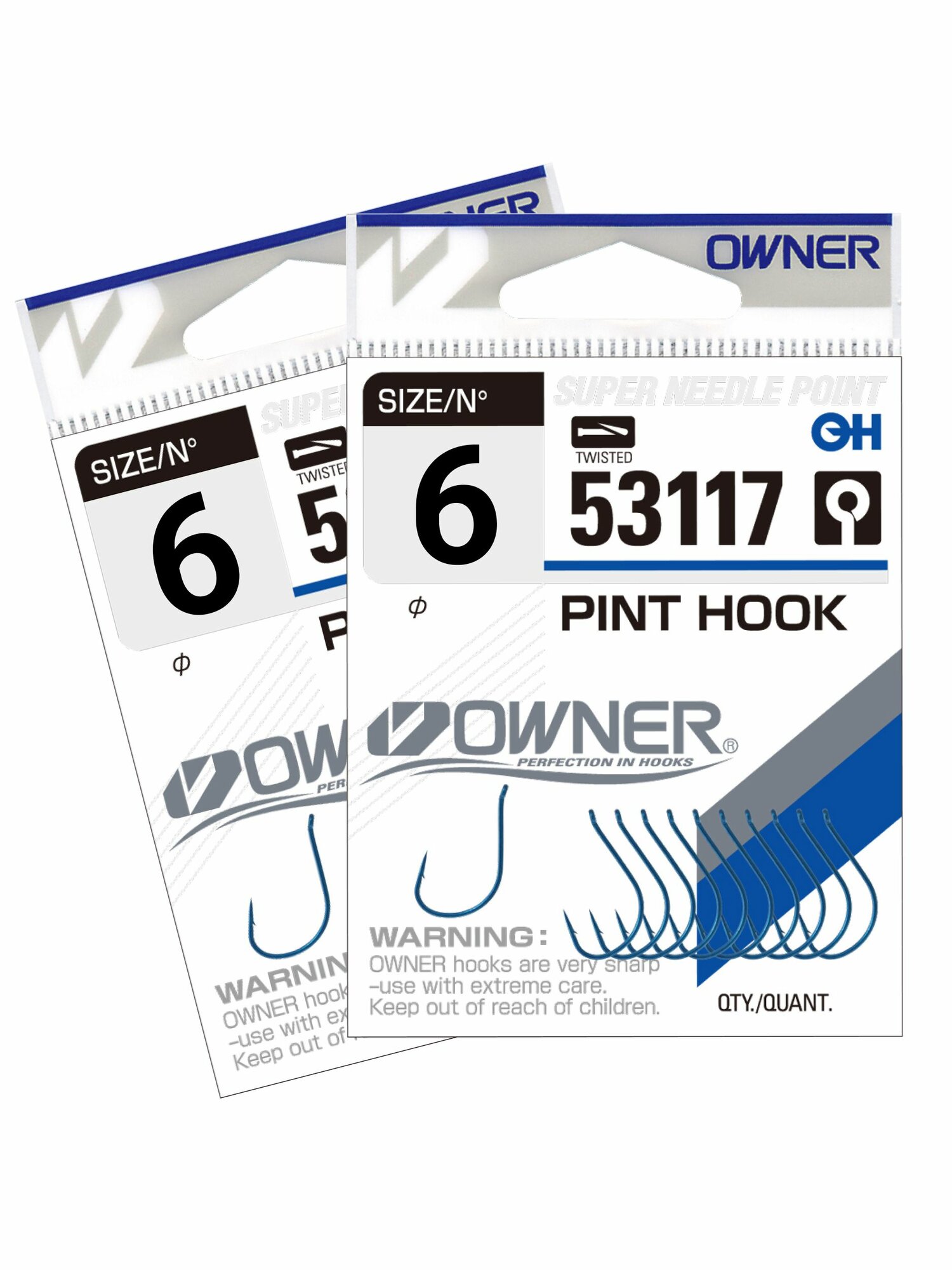 OWNER Крючок Pint Hook blue №6 10шт 2 упаковки