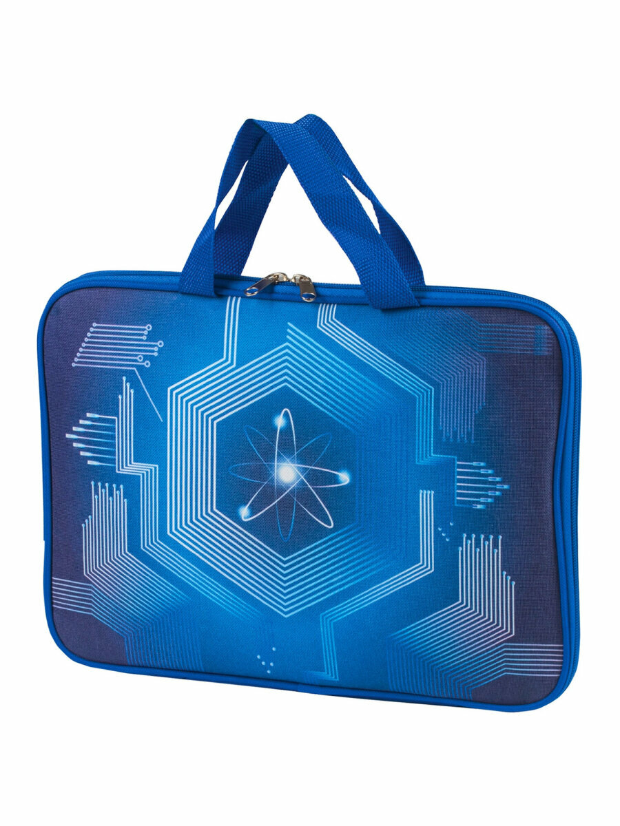 Папка на молнии с ручками Brauberg, А4, 1 отделение, с подкладкой, полиэстер, 20 мм, Atom, 227089