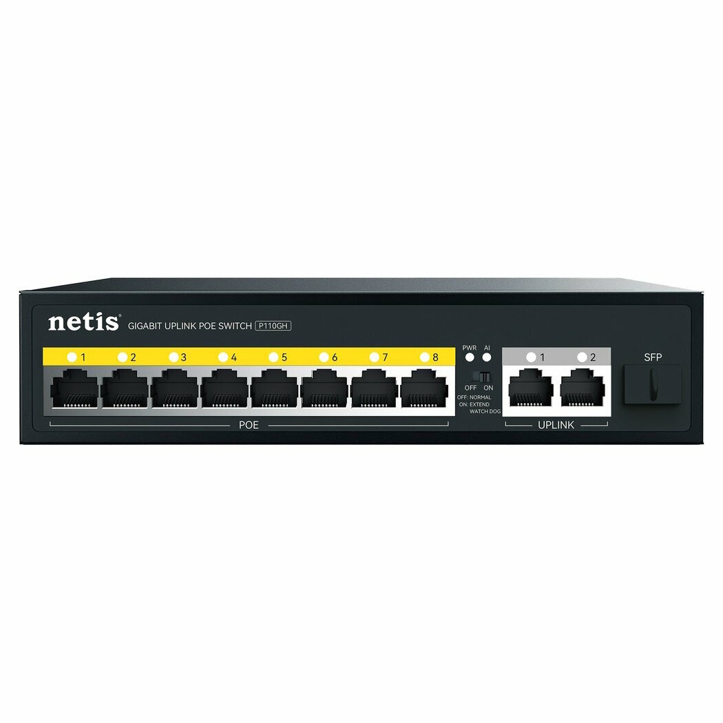 Коммутатор Netis P110GH (8POE+2XGE+SFP P110GH) неуправляемый