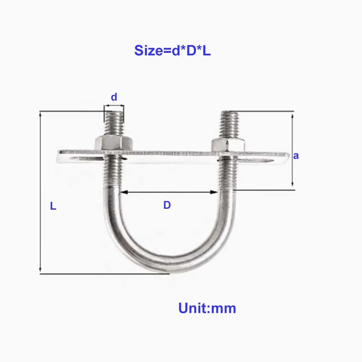 Набор U-образных болтов и винтов из нержавеющей стали 304 M6M8M10 2set M6X36X80