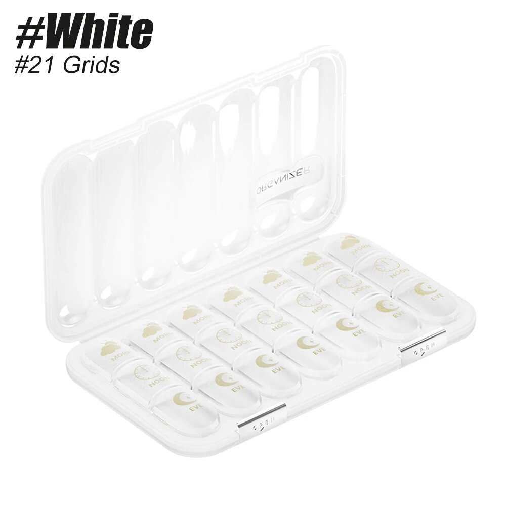 Еженедельный органайзер для таблеток White-21