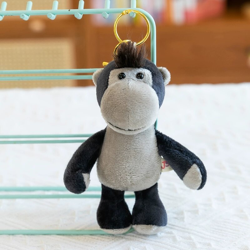 Мягкая игрушка-брелок с гориллой, высотой около 15 см, сильный аксессуар для ключей с изображением животного
