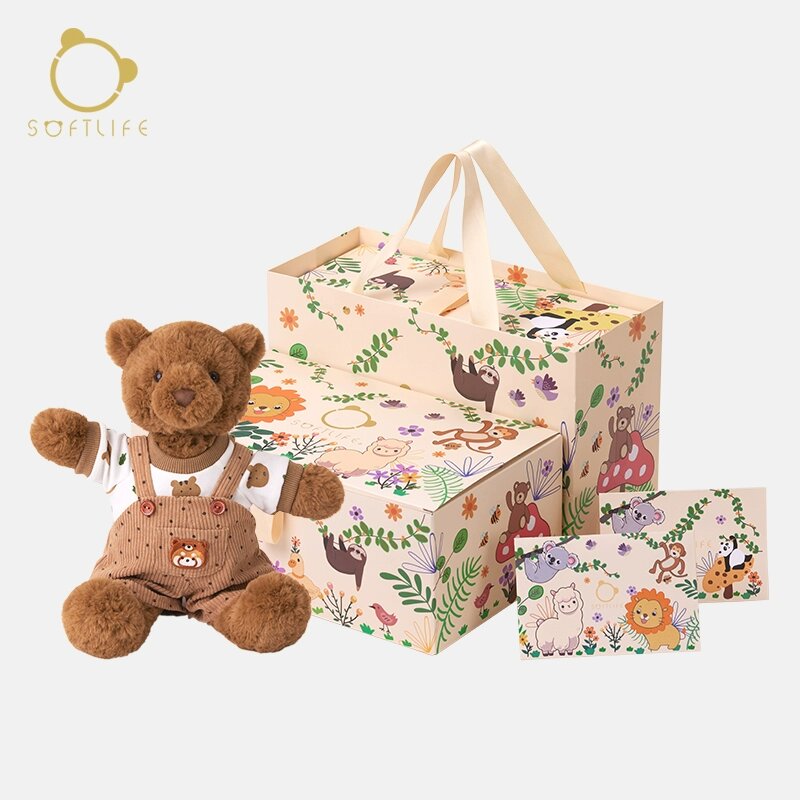 Костюм Softlife Honey Pot с мультяшной коробкой, светло-бежевый, 42 см, мягкая игрушка
