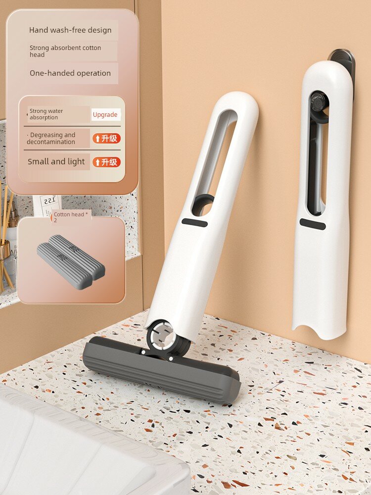 Новая модель 2025 года: складная мини-швабра-губка карманного размера для дома и офиса, ручная, без отжима,
