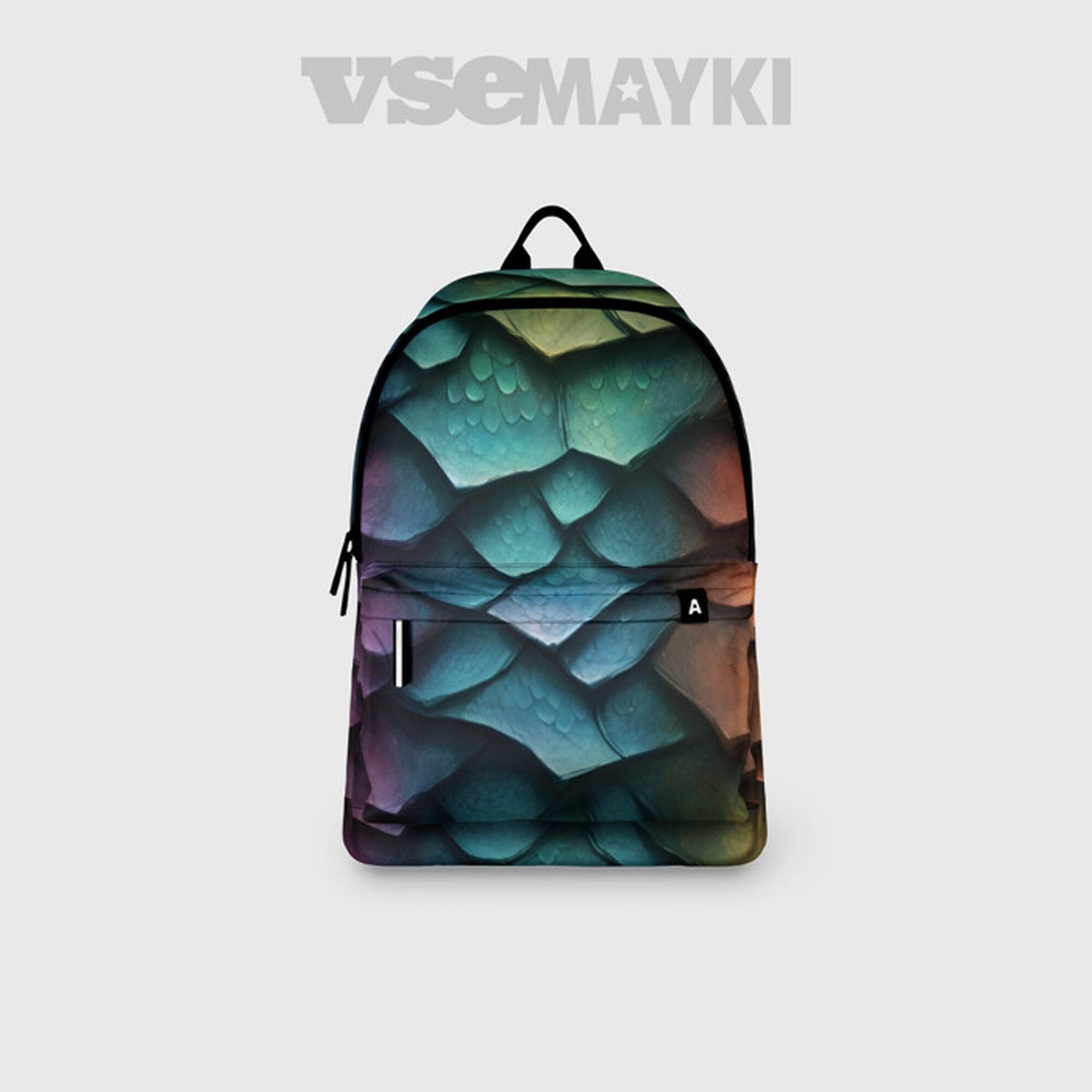 Рюкзак VseMayki с принтом Цветная чешуя дракона, One size, белый