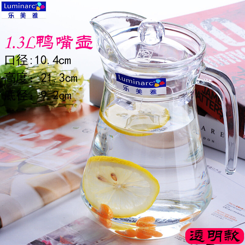 Горячая распродажаСтеклянный чайник Lemeiya, холодный водяной чайник, утолщенный, прозрачный, устойчивый к высоким температурам, чайник для холодной воды, ресторанный чайник, чайник с утиным носиком, оптовая продажа