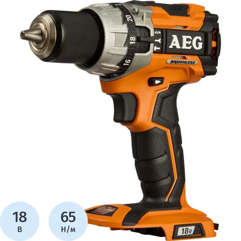 Дрель-шуруповерт бесщеточная ударн AEG BSB18C2BL-0 без АКБ и ЗУ 4935472009 1988185