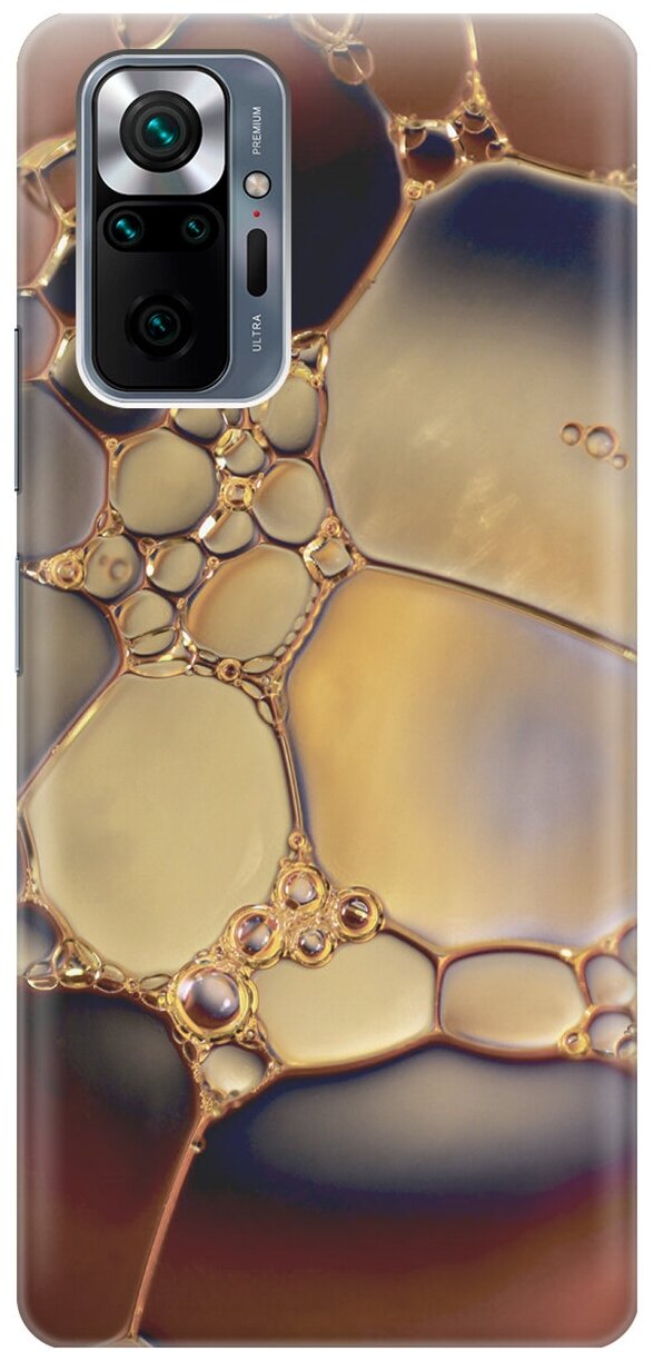 Силиконовый чехол Бронзовые капли на Xiaomi Redmi Note 10 Pro / Сяоми Редми Ноут 10 Про