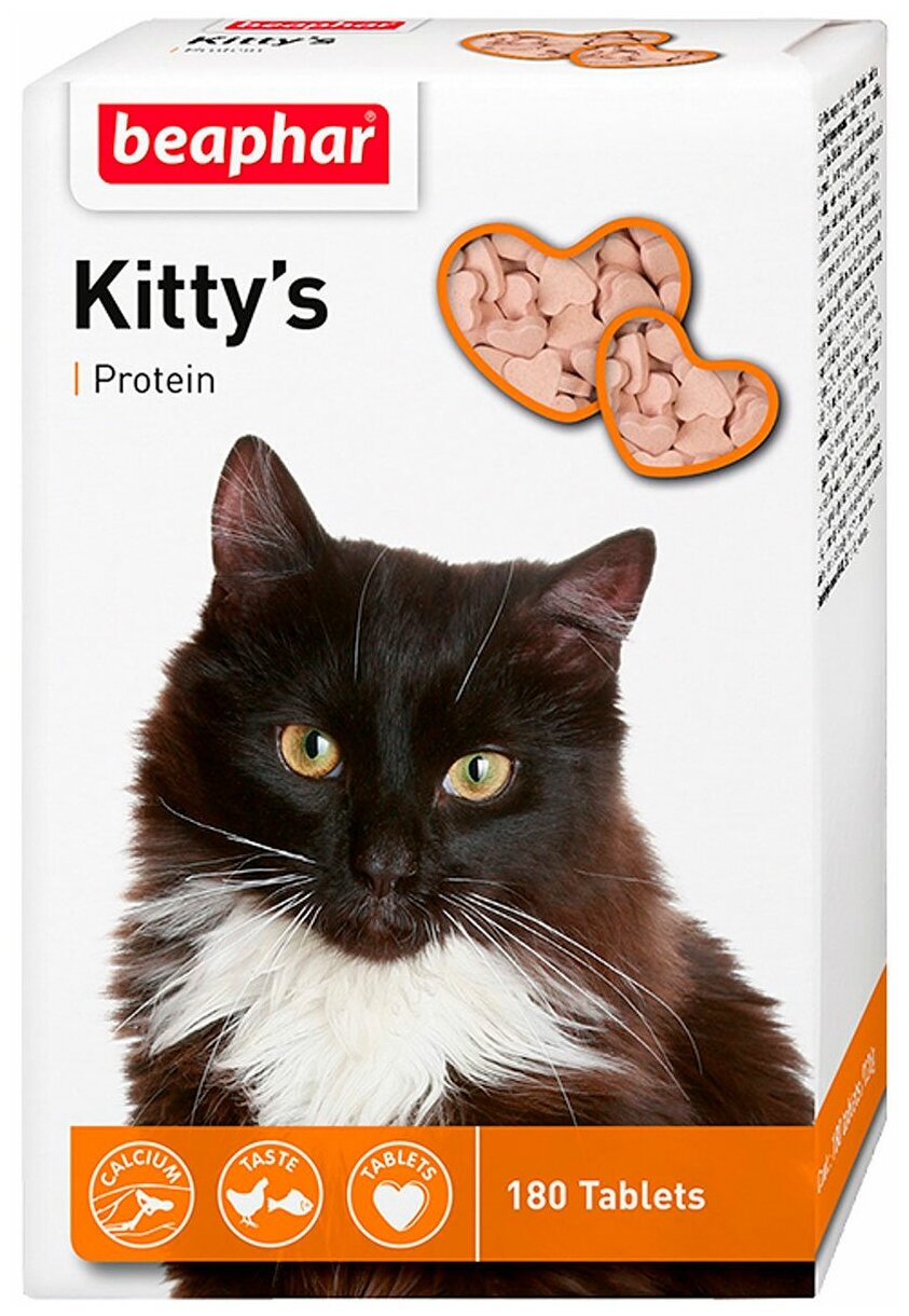 Лакомство BEAPHAR KITTY’S + PROTEIN для кошек витаминизированное с протеином (180 шт)