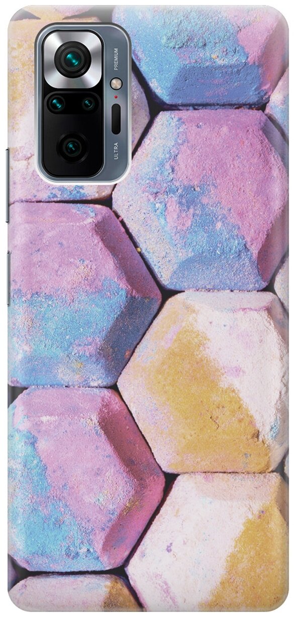 Силиконовый чехол Розово-голубые блоки на Xiaomi Redmi Note 10 Pro / Сяоми Редми Ноут 10 Про