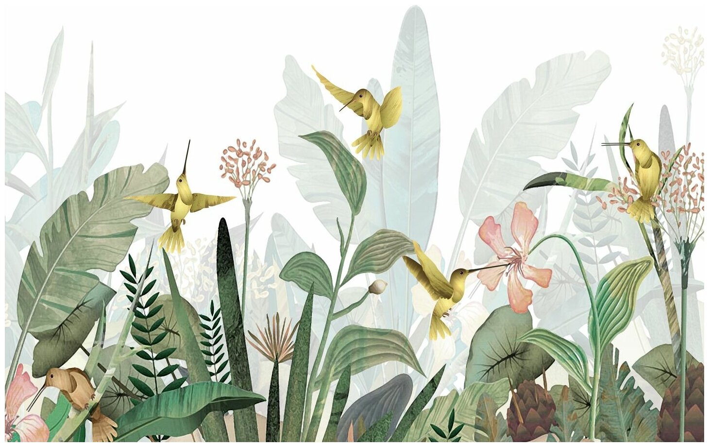 Фотообои Уютная стена "Ботаническая иллюстрация" 430х270 см Виниловые Бесшовные (единым полотном)