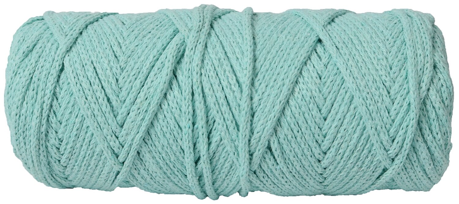 Шнур для рукоделия (вязания, макраме) Узелки из Питера, 100% хлопок, 3мм, 100 м, мятный