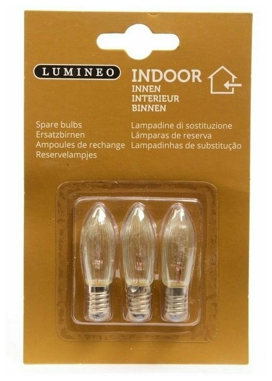 Набор запасных прозрачных ламп, для рождественских горок и светильников, 34 V, 3 штуки, Kaemingk
