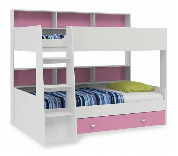 Двухъярусная кровать Golden Kids 1 GК 01-КБ/ФР (Белый/Лаванда)