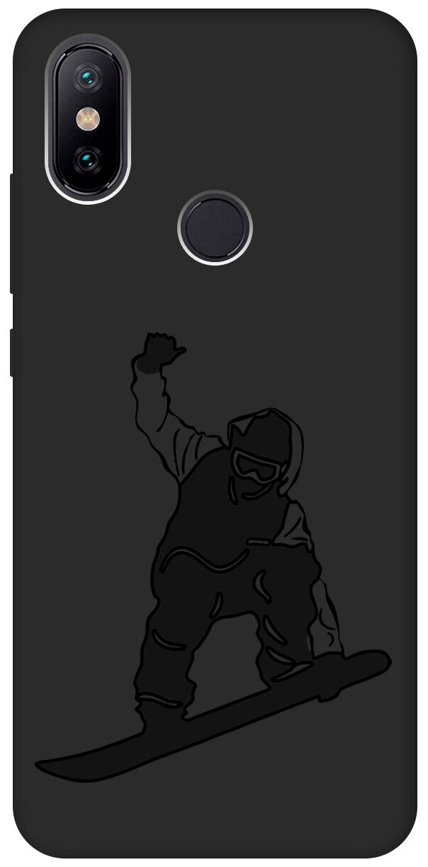 Матовый чехол Snowboarding для Xiaomi Mi 6X / Mi A2 / Сяоми Ми 6Х / Ми А2 с эффектом блика черный