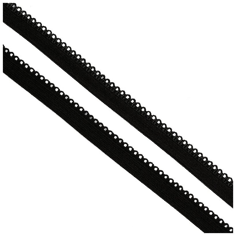Резинка ажурная бельевая 10мм цв. черный упак.100 м
