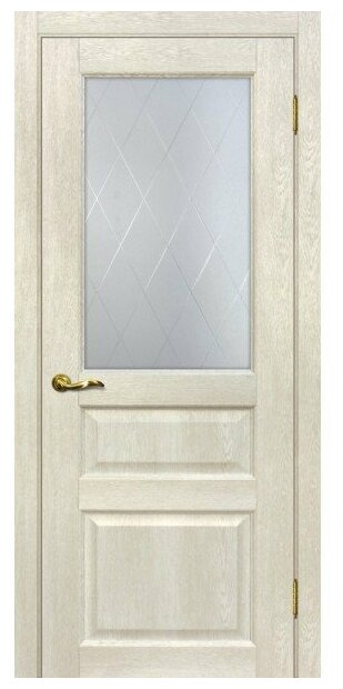 Тоскана-2 nanotex бьянко до стекло сатинат, контурный полимер рисунок "Ромб" Мариам