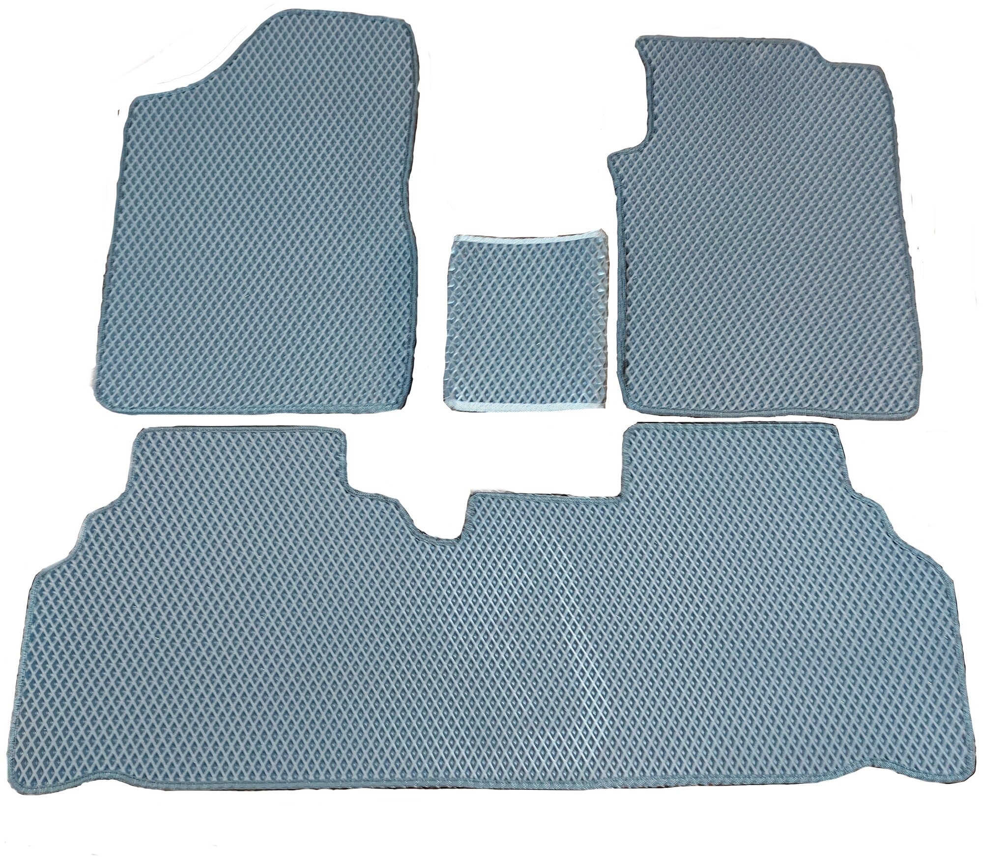 Коврики EVA для Toyota Gaia (3 ряда) черный с черной окантовкой