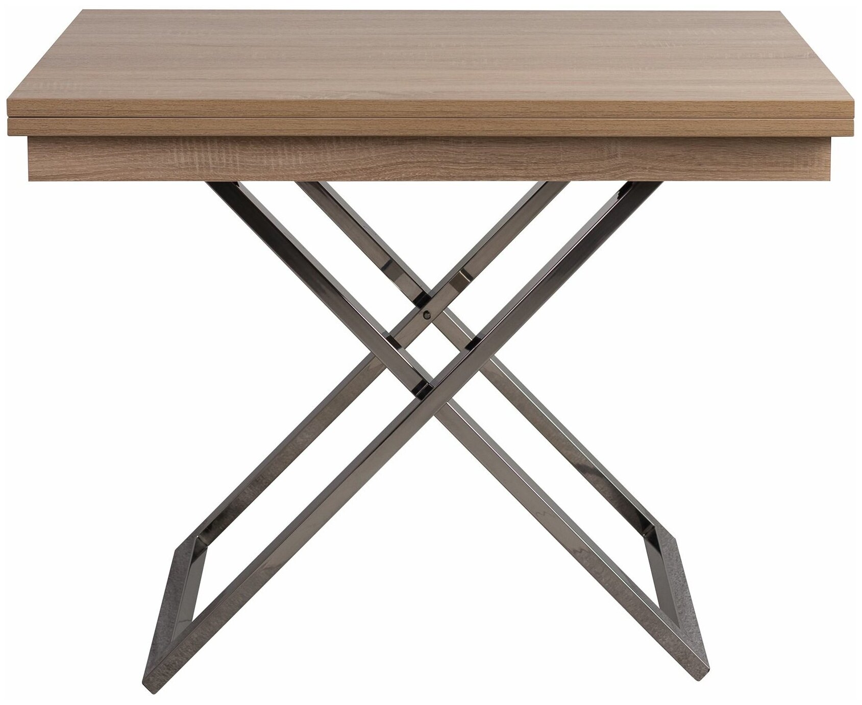 Стол трансформер Cross D89/S79 (дуб сонома/нерж. сталь)