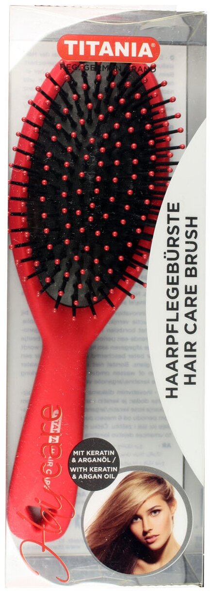 Расческа массажная Titania, 2856 BOX, красный