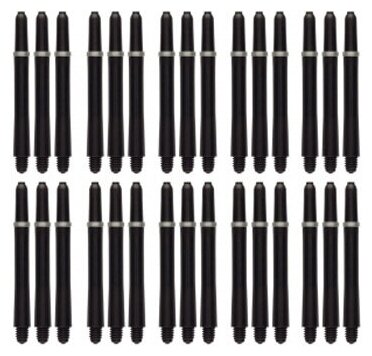 Набор из 10-ти комплектов хвостовиков Winmau Nylon с колечками (Medium) черного цвета