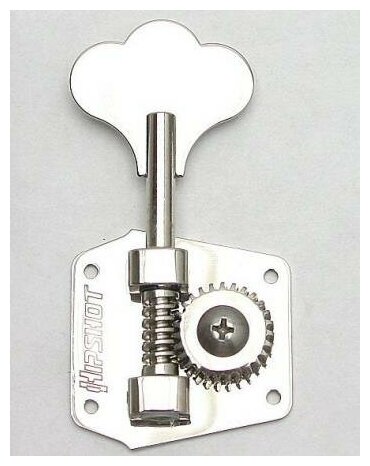 Одиночный басовый колок HIPSHOT HB3 CLOVER KEY 20310N, прямой, никель
