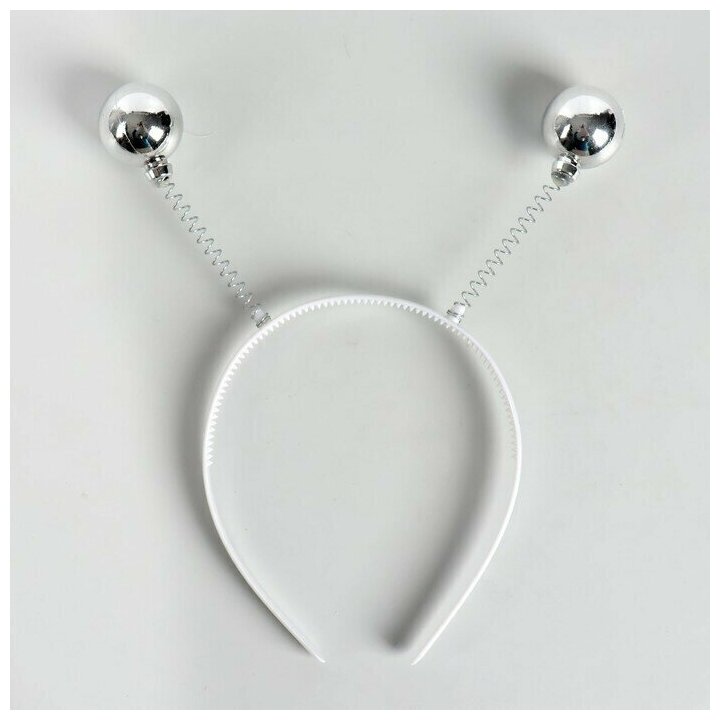 Ободок карнавальный КНР "Шарики", цвет серебряный, универсальный размер